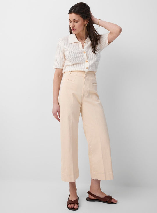 Women's Off-White High Rise Twill Trouser
