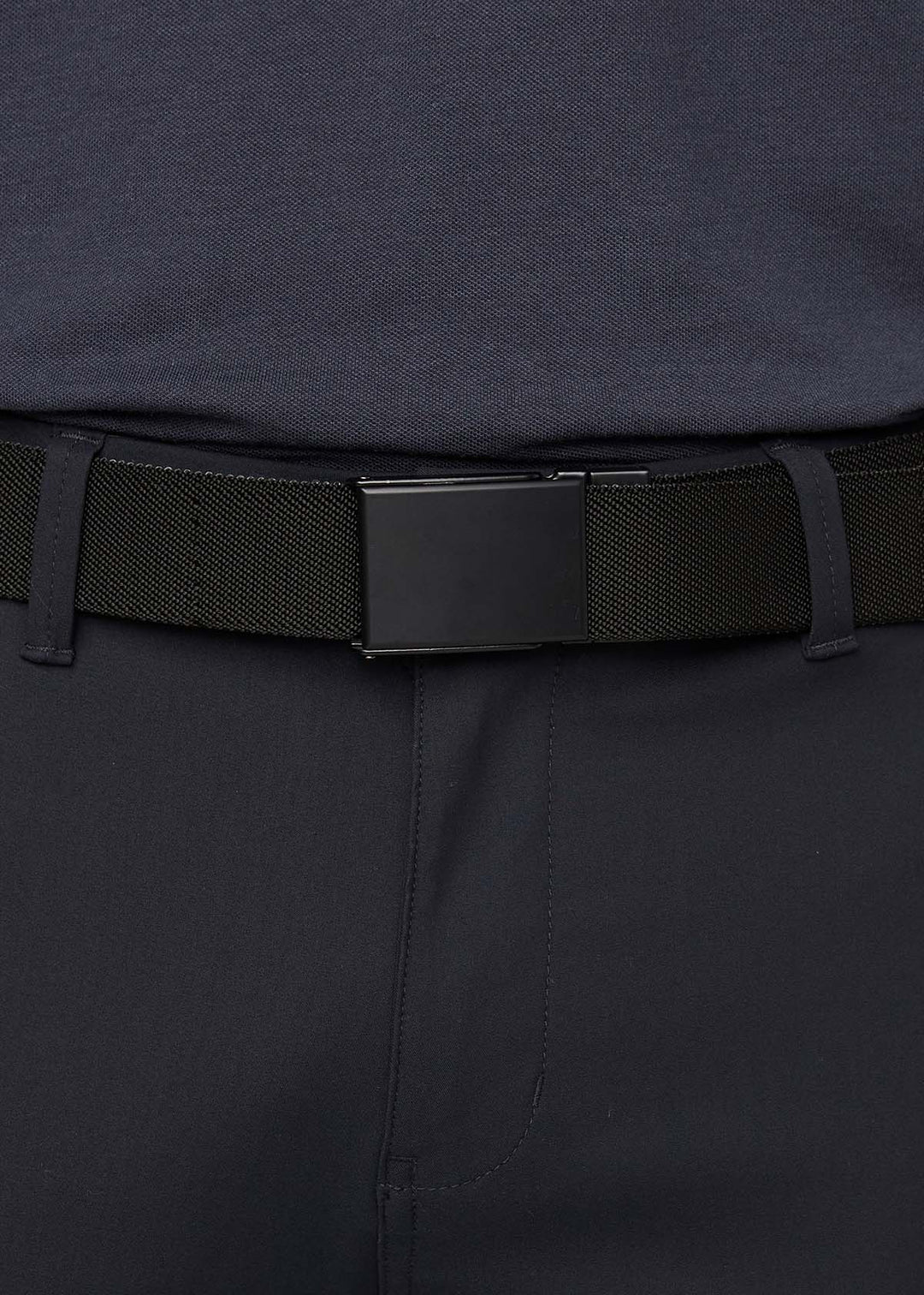 Men's Black and Charcoal Reversible Stretch Belt