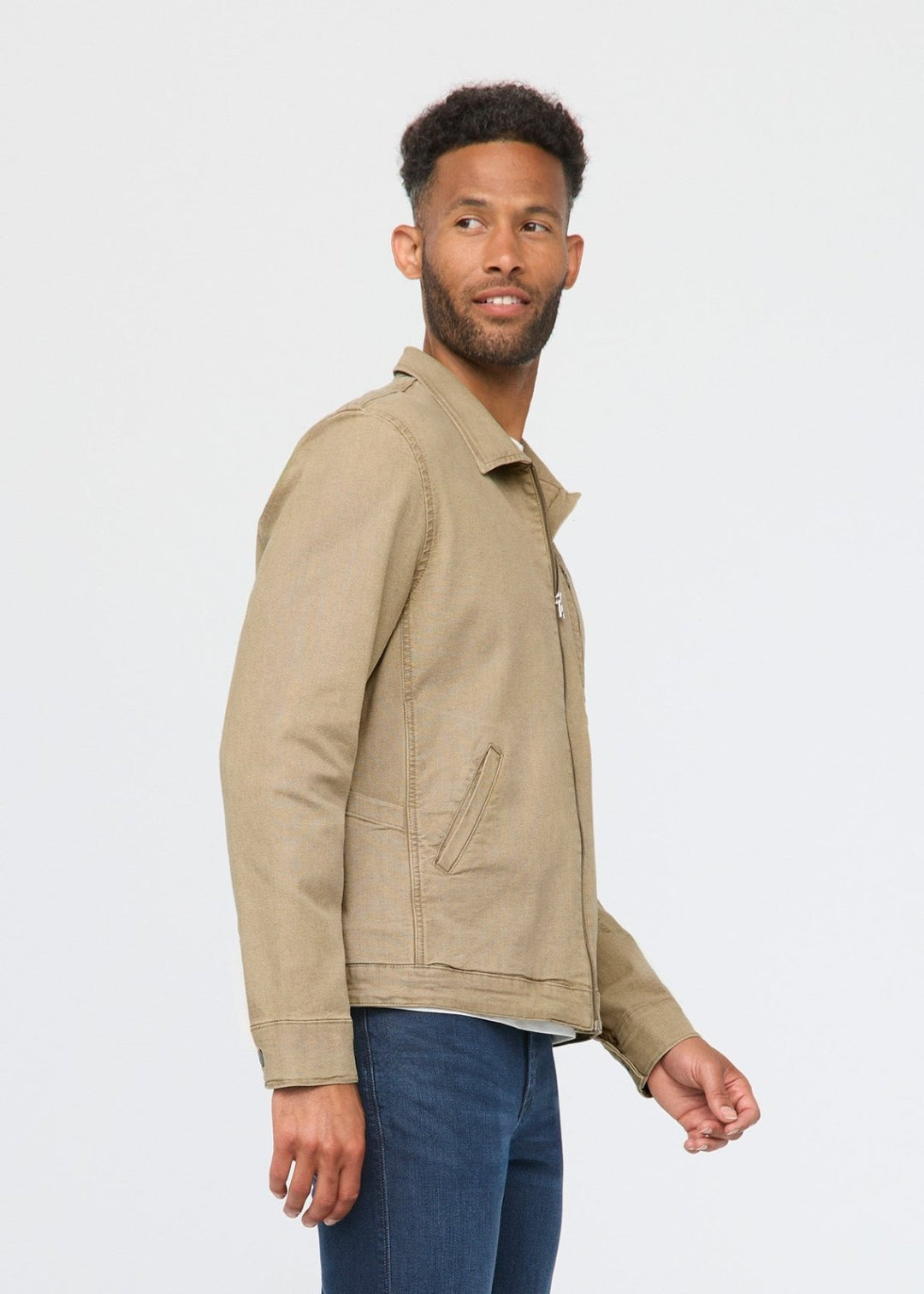 Men's Tan Stretch Canvas Utility Jacket