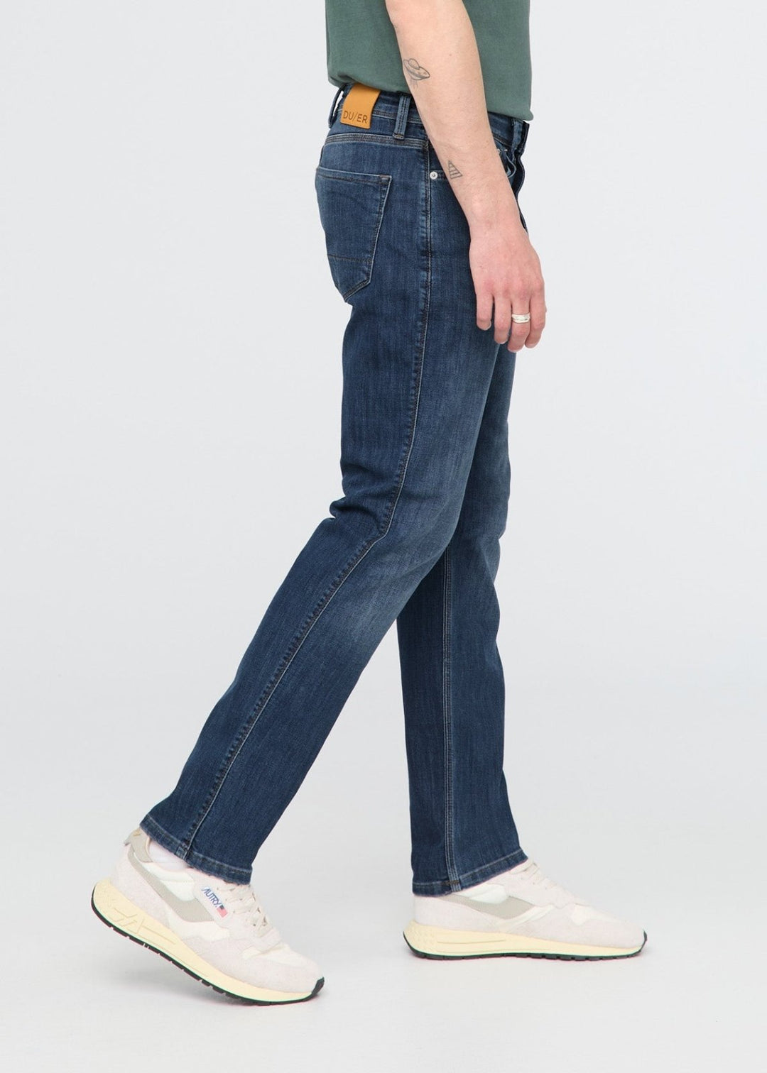 Men's Blue Athletic Straight Fit Stretch Jeans