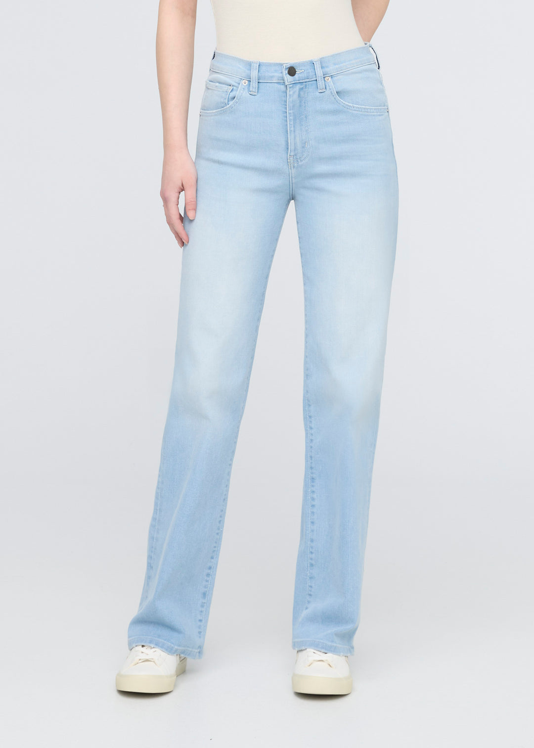 Women's Sun Faded Blue High Rise Straight Jeans