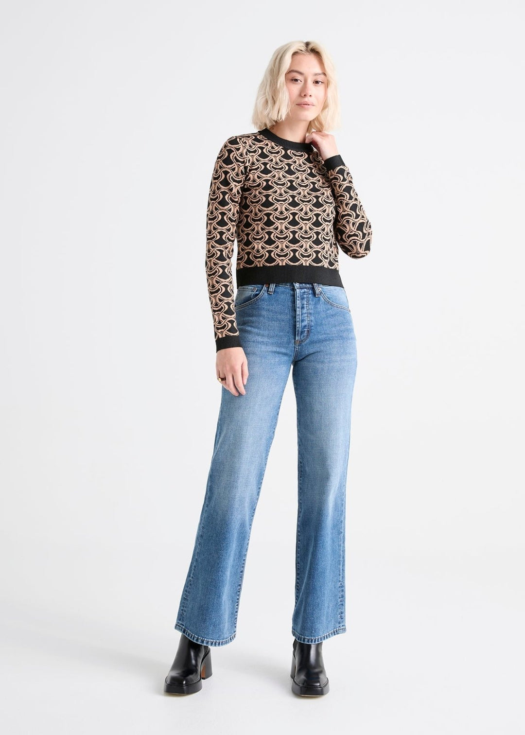 Women's High Rise Wide Leg Stretch Jeans