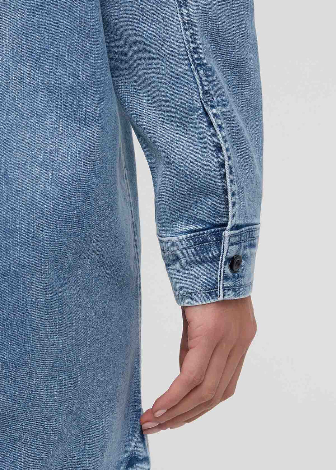 Women's Washed Indigo Performance Denim Lite Shirt Dress