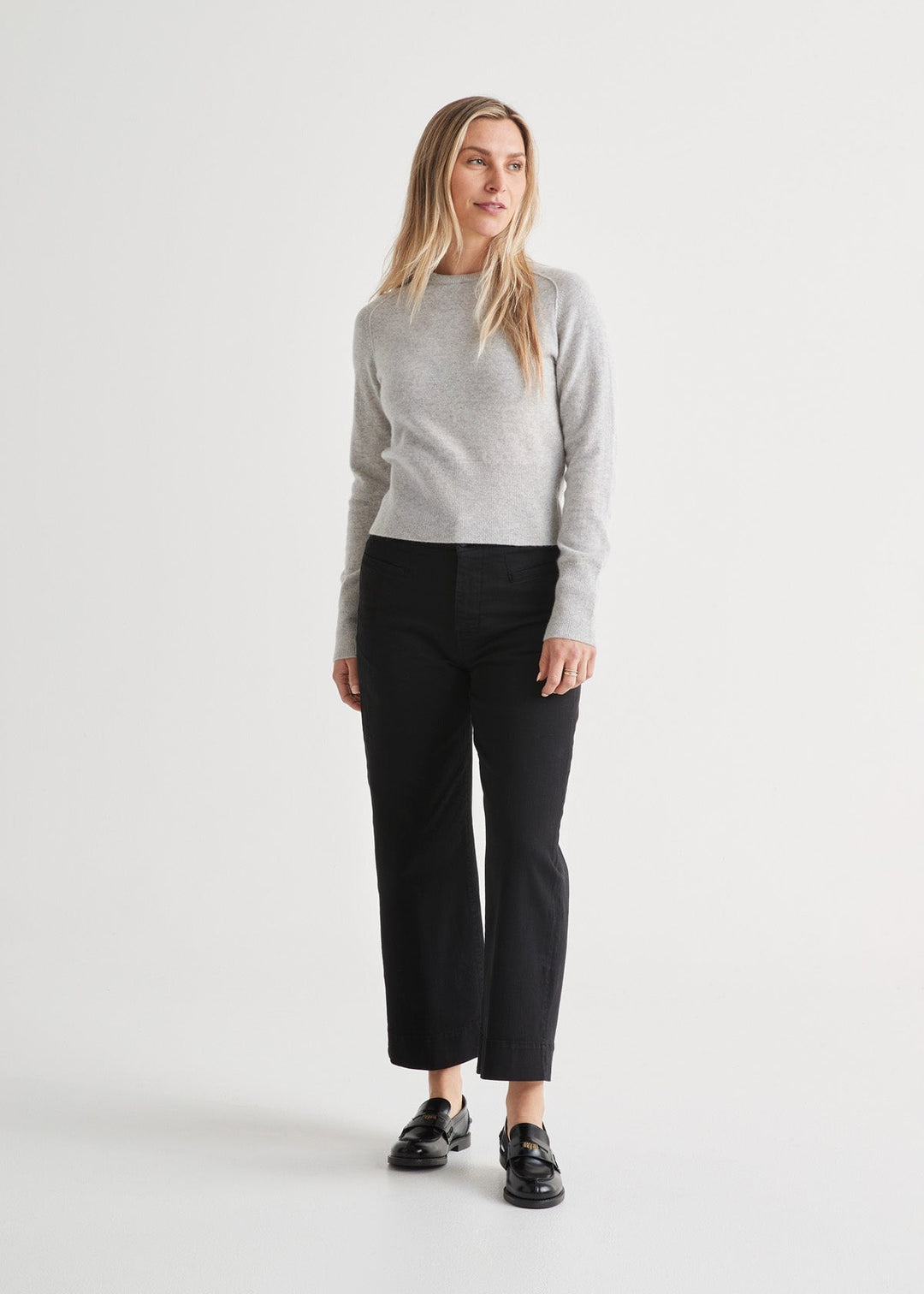 Women's Black High Rise Twill Trouser