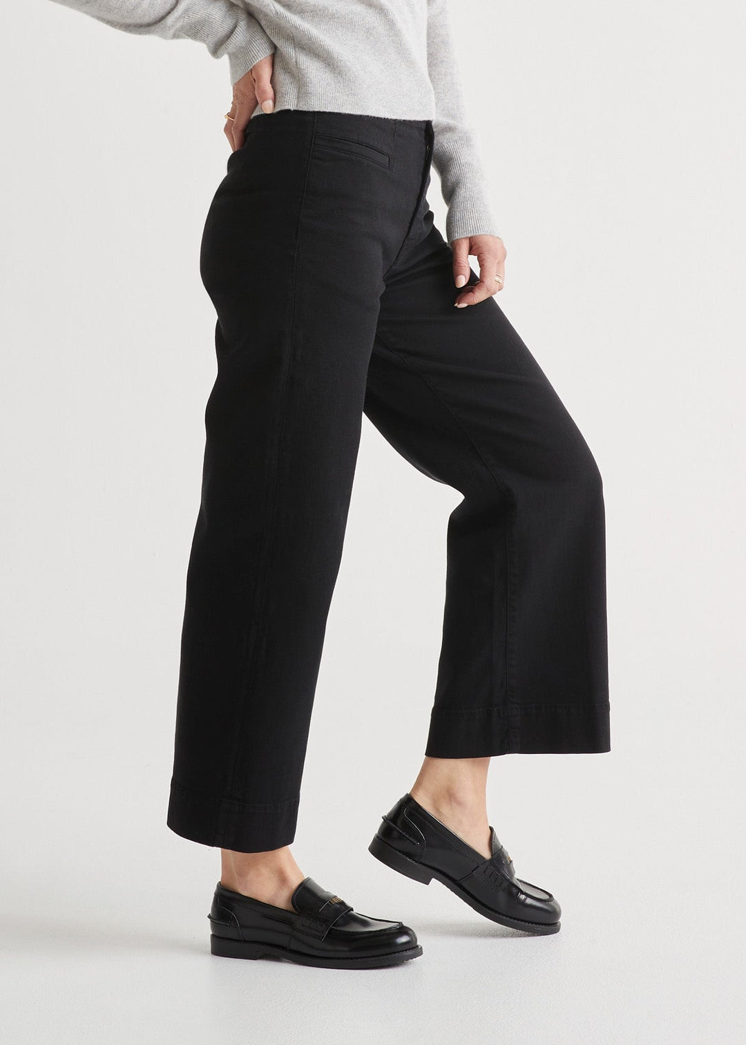 Women's Black High Rise Twill Trouser