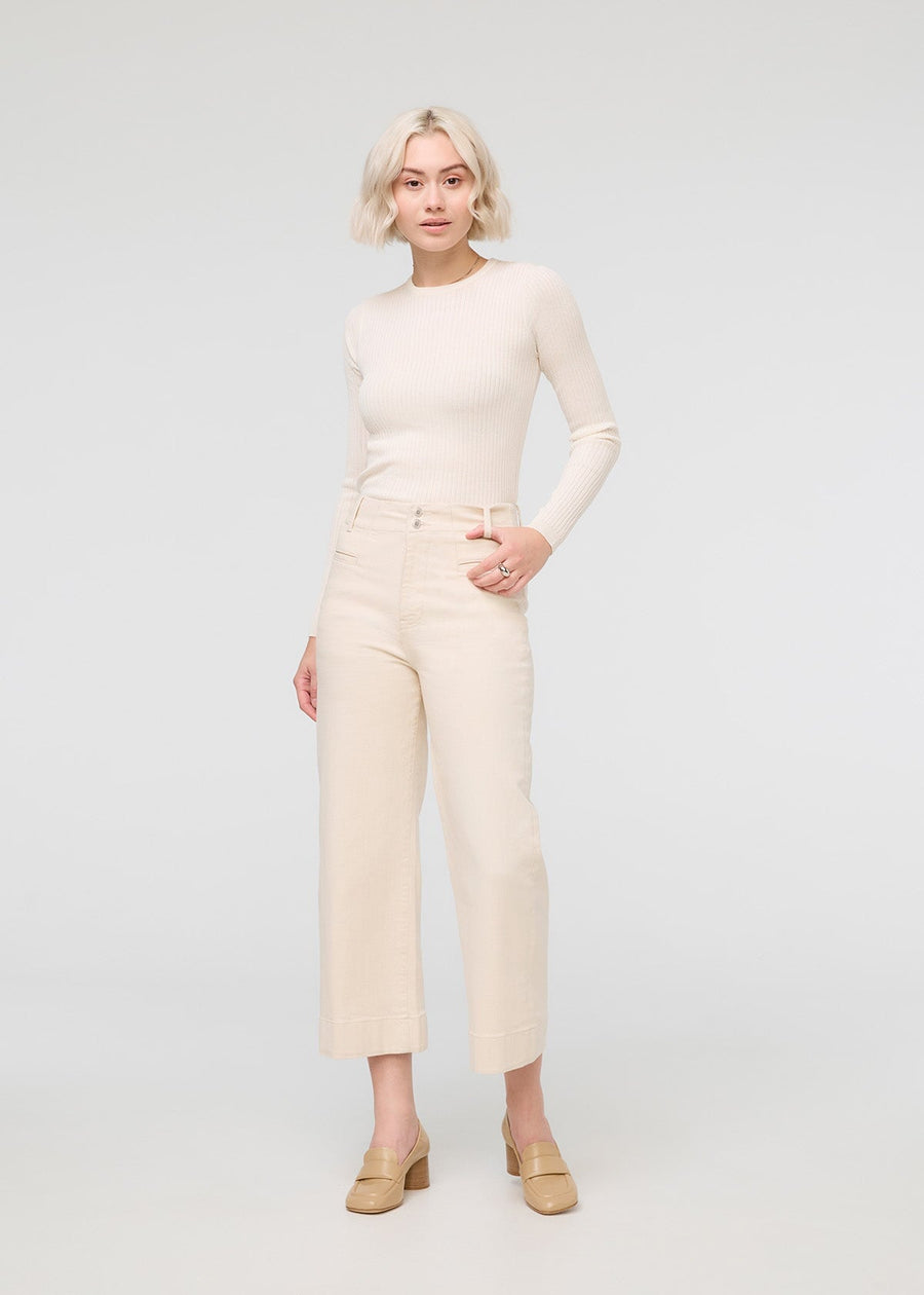 Women's Off-White High Rise Twill Trouser