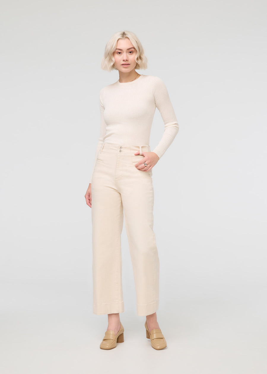 Women's Off-White High Rise Twill Trouser