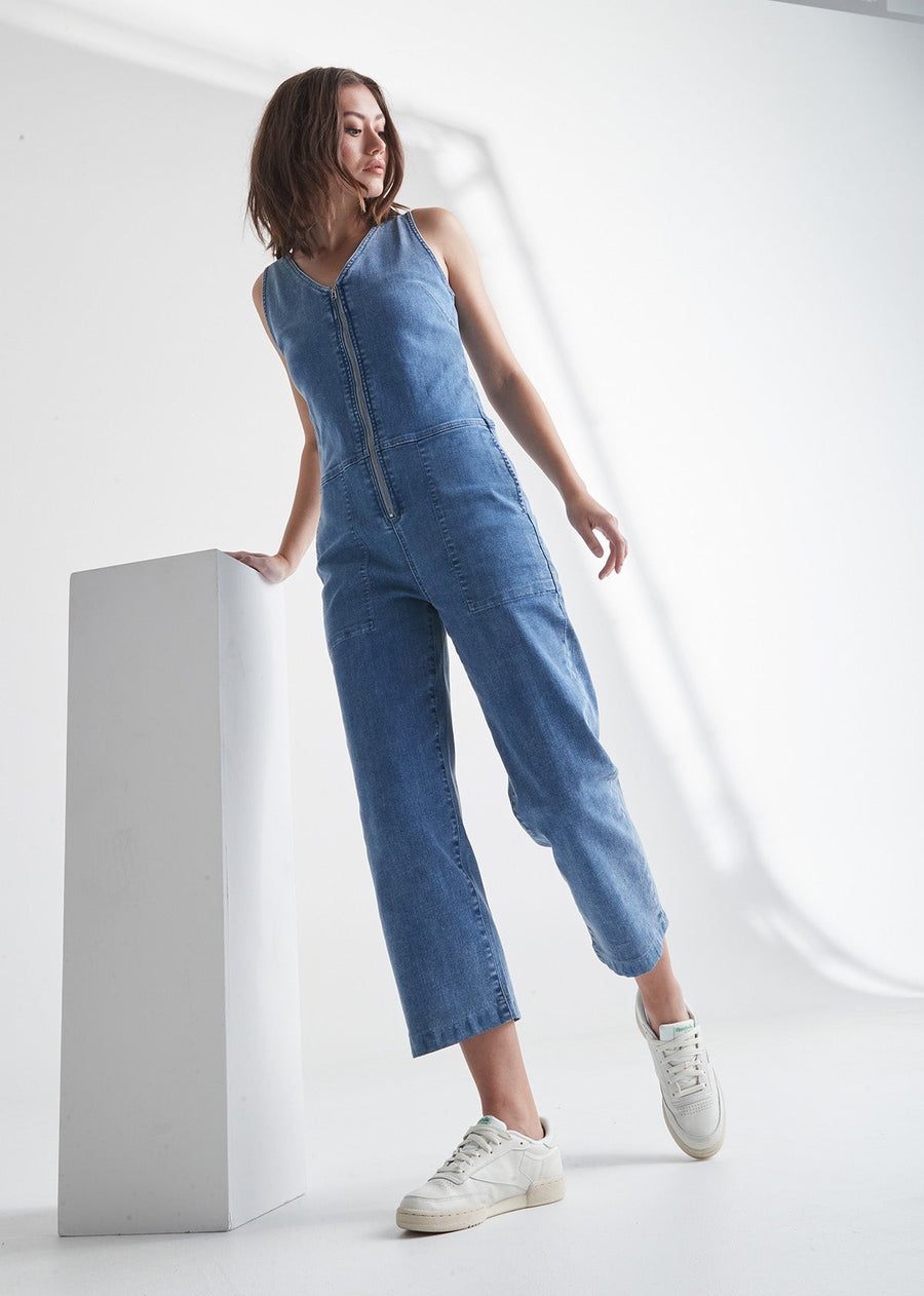 Women's Stretch Denim Jumpsuit